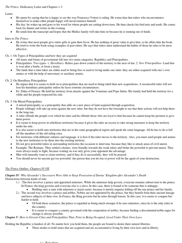 Overview of Principalities in The Prince | PDF | The Prince | Niccolò ...