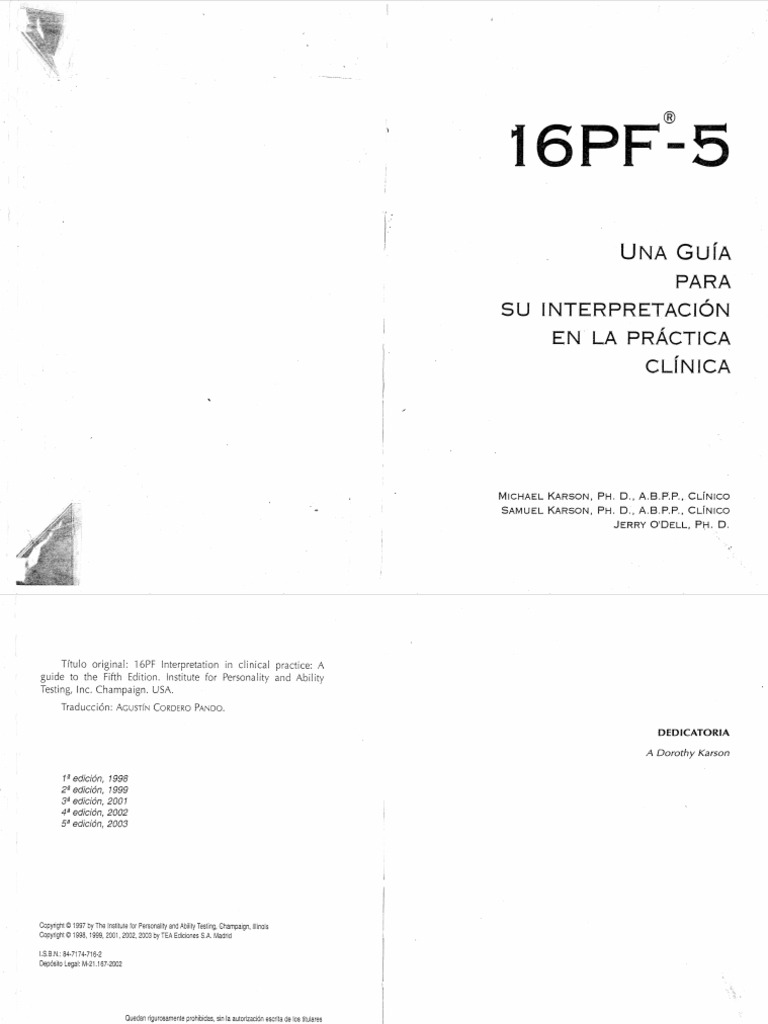 Guia Interpretacion 16pf PDF | PDF