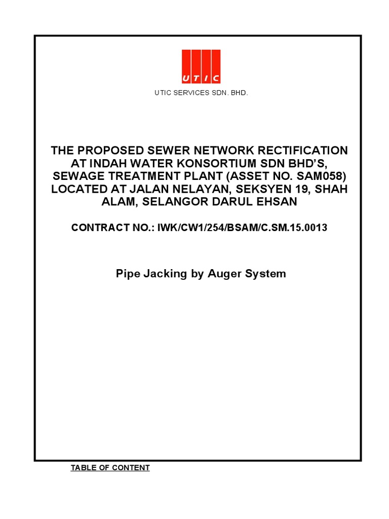 Nms-Pipe Jacking Auger Method | PDF | Pipe (Fluid Conveyance) | Civil ...