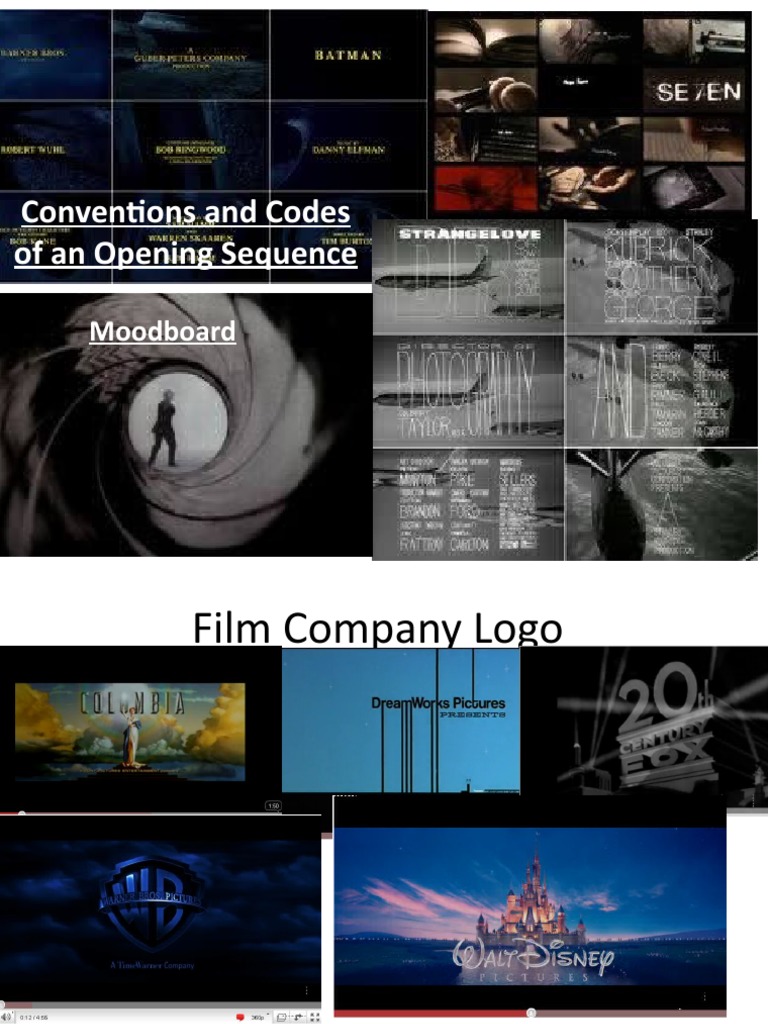 Conventions and Codes of An Opening Sequence: Moodboard | PDF
