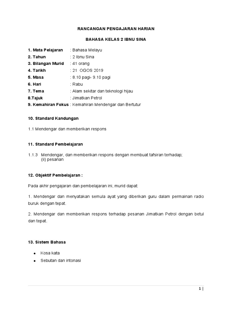 RPH 19 OGOS 2019 Tangguh 21 | PDF