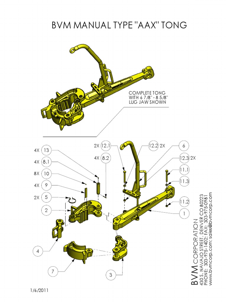 BVM Manual Type "AAX" Tong Parts Guide | PDF