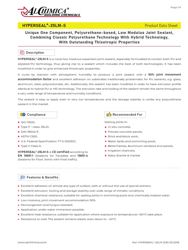 Hyperseal 25LMS PDF | PDF | Concrete | Materials