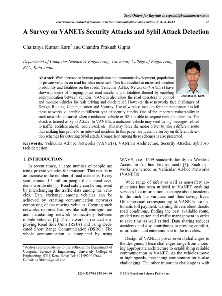 A Survey On Vanets Security Attacks and Sybil Attack Detection | PDF | Wireless Ad Hoc Network ...