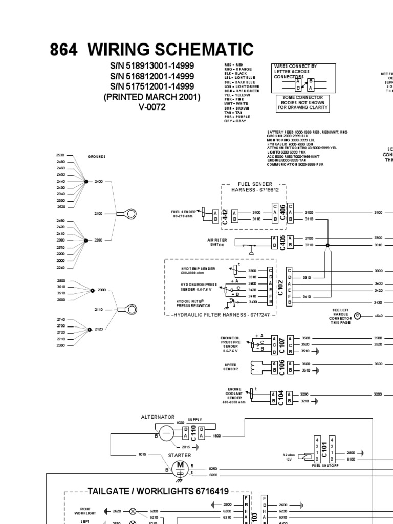 864 Wiring Schematic: S/N 518913001-14999 S/N 516812001-14999 S/N ...