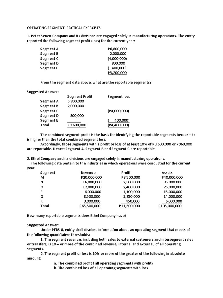 Operating Segment Reportable Segments | PDF | Economies | Business