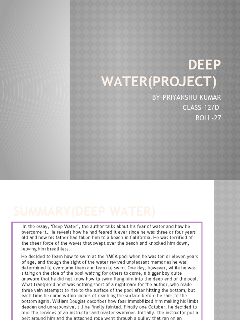 Deep Water (Project) : By-Priyanshu Kumar CLASS-12/D ROLL-27 | PDF ...