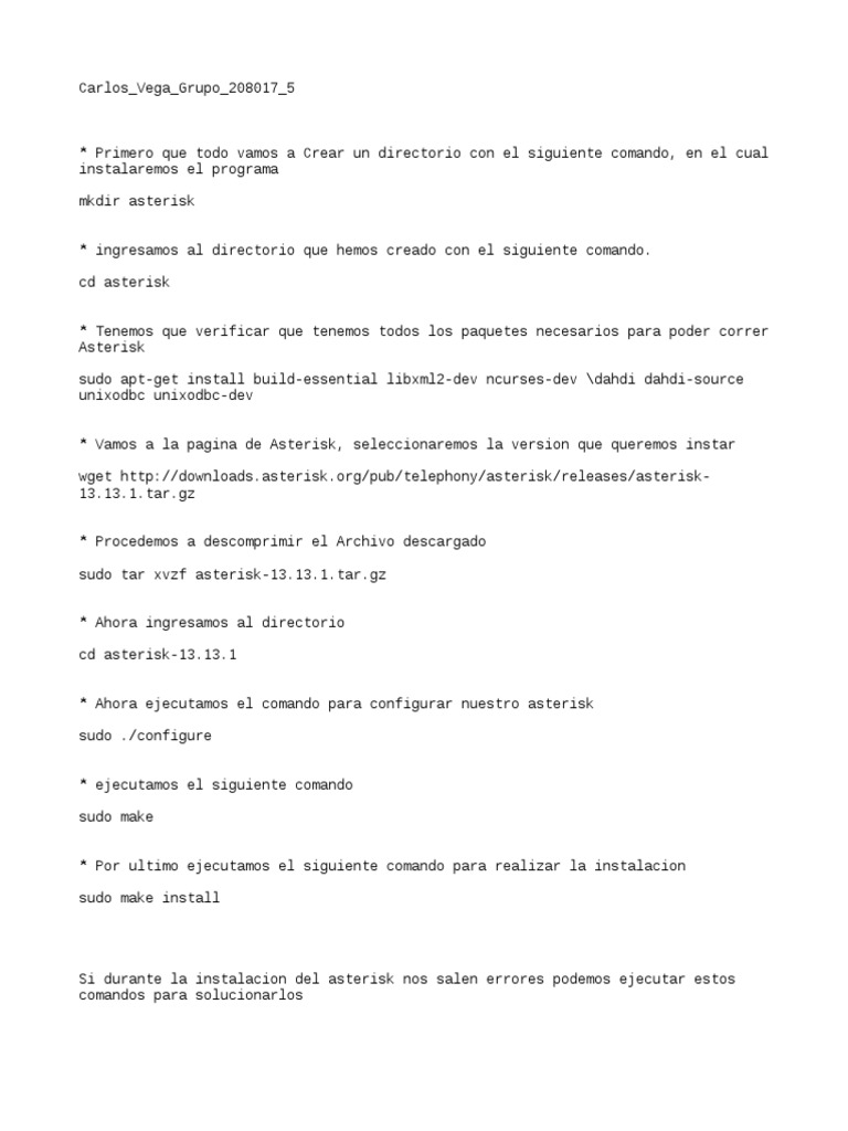Configuracion Asterisk | PDF