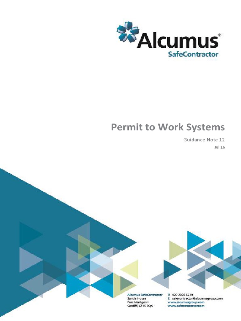 Permit To Work Guidance Note PDF | PDF | Safety | Risk
