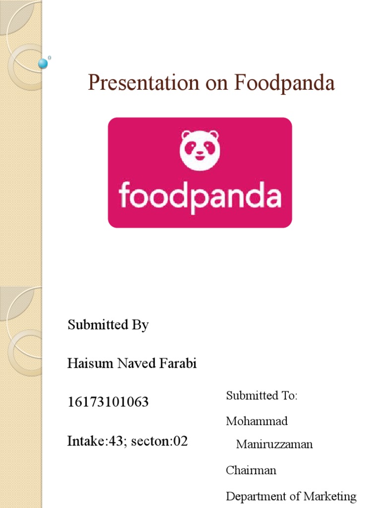 Presentation On Foodpanda | PDF