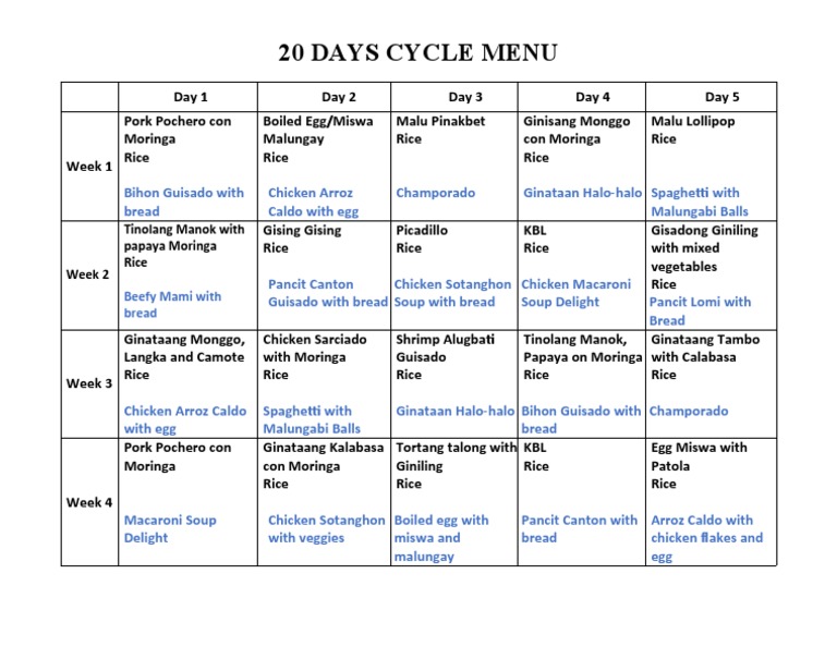 20-Day Meal Plan with Moringa Recipes | PDF