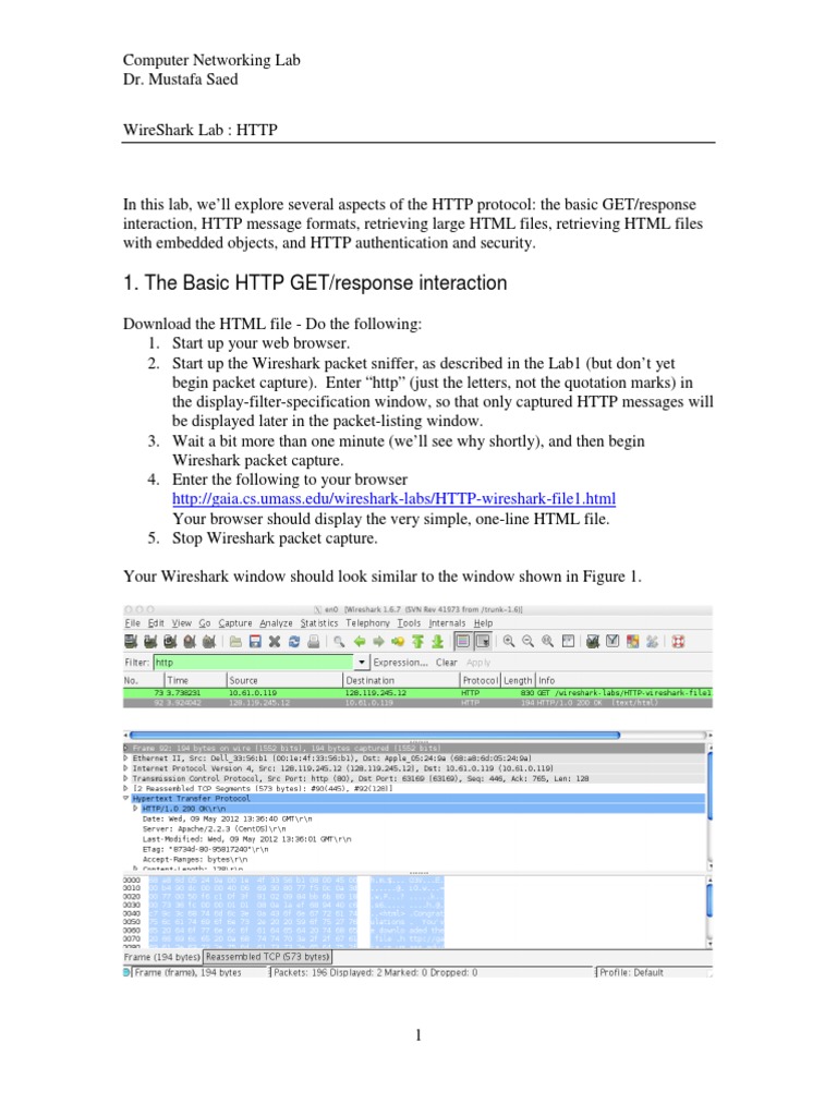 Wireshark Lab2-HTTP PDF | PDF | Hypertext Transfer Protocol | Web Server