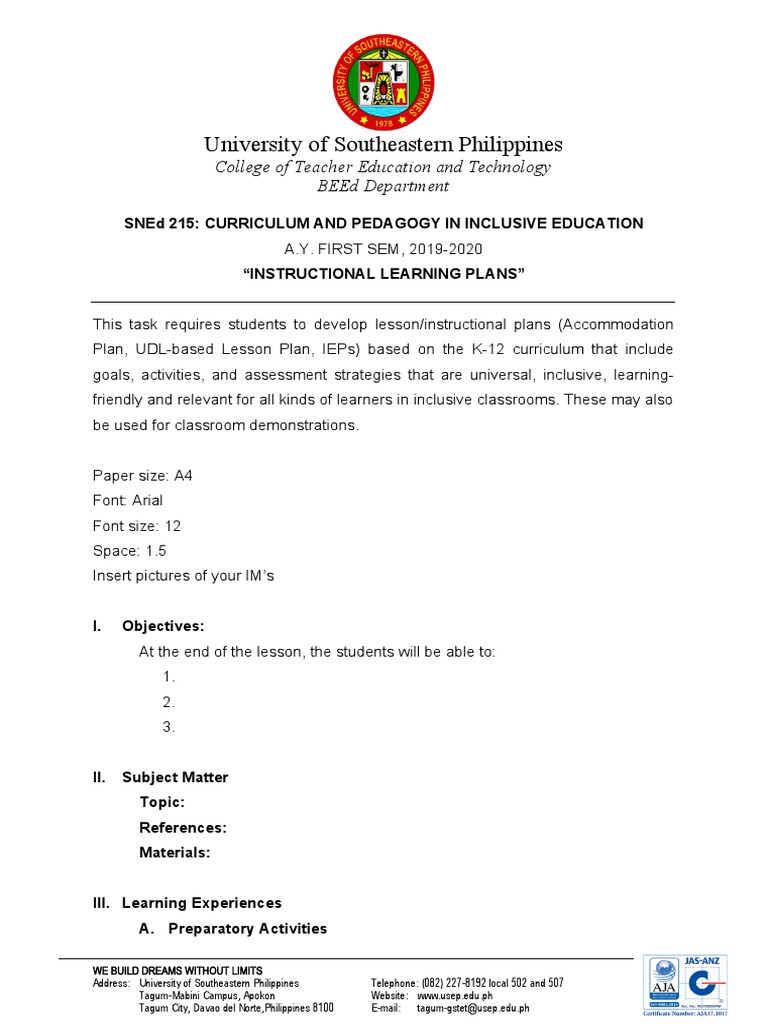 Developing Inclusive Lesson Plans for Diverse Learners | PDF