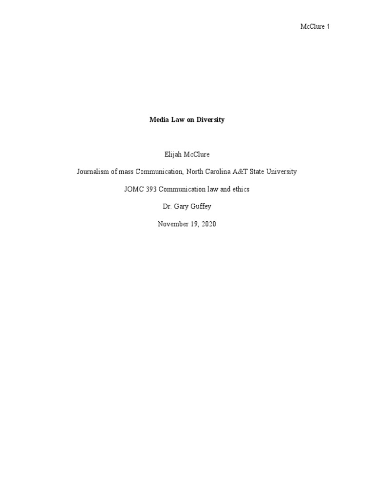 First Amendment Paper | PDF | Federal Communications Commission | Mass ...