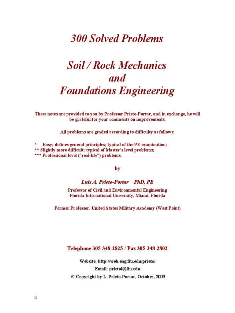 300 Solved Problems in Geotechnical Engineering | PDF