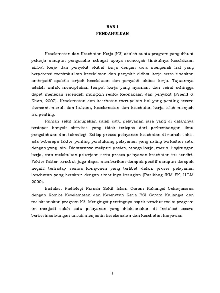 Program Keselamatan Dan Kesehatan Kerja Radiologi 2019 | PDF