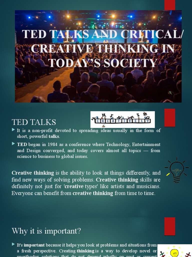 TED Talks on Creative and Critical Thinking | PDF | Creativity | Thought