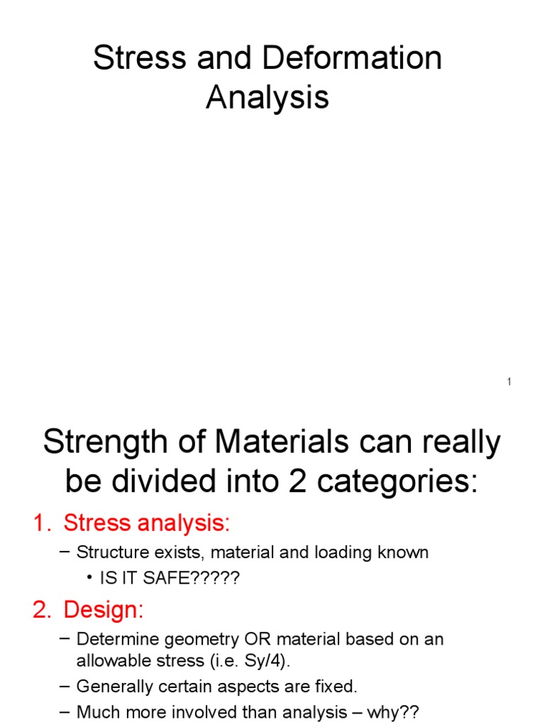 Stress and Deformation Analysis | PDF | Stress (Mechanics) | Bending