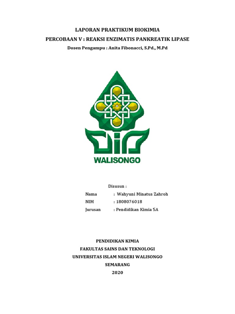 Laprak Biokim Percobaan 5 Wahyuni 1808076018 | PDF