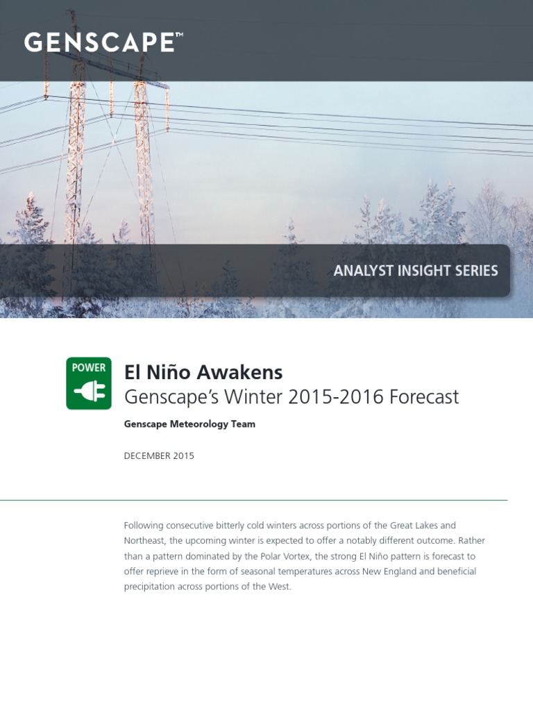 El Niño Awakens: Genscape's Winter 2015-2016 Forecast | PDF | El Niño ...