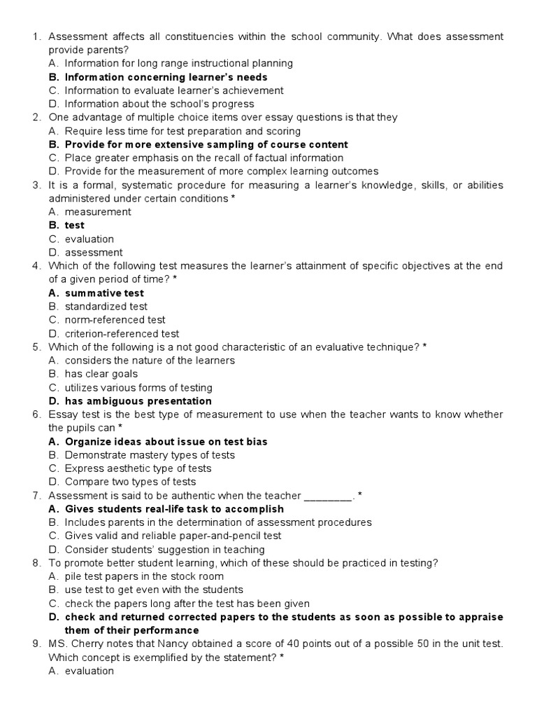Reviewer Assessment of Learning 1ST Sem 3RD Yr Midterm | PDF ...