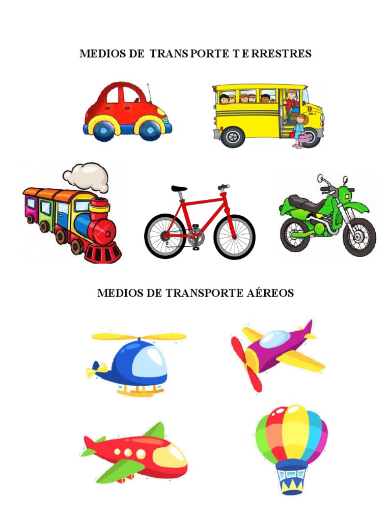 Medios de Transporte Terrestre para Niños | PDF