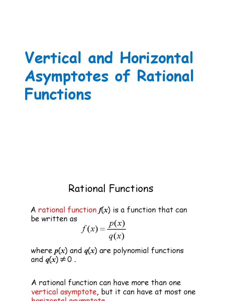 Asymptotes of Rational Functions Guide | PDF | Asymptote | Function ...