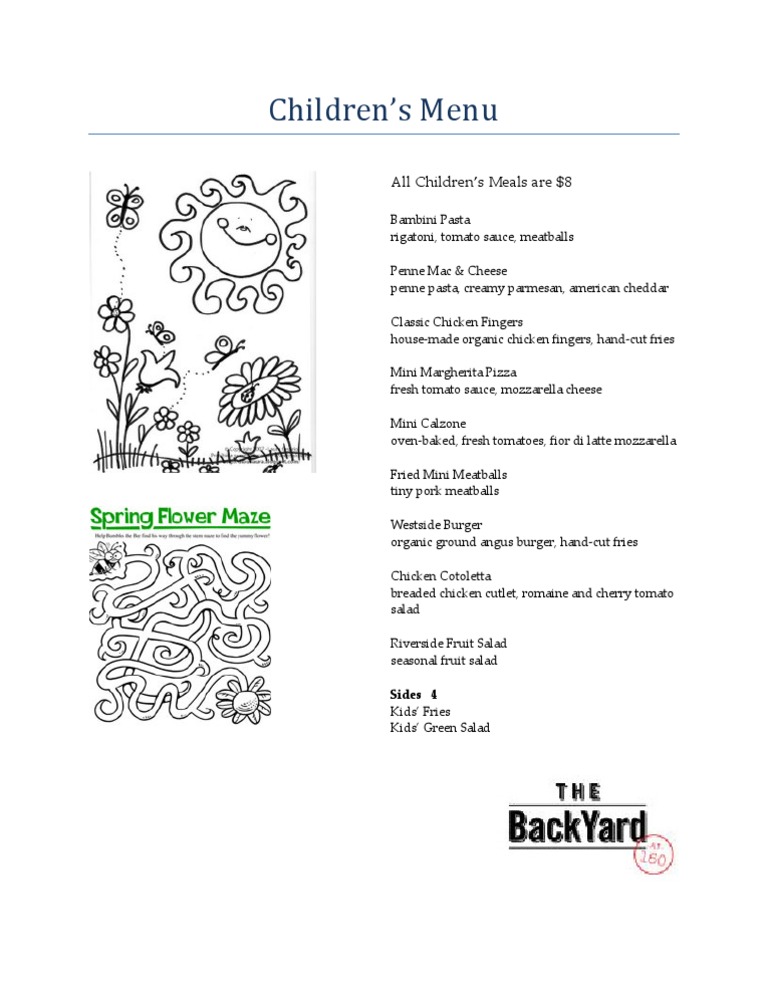 Childrens Menu | PDF