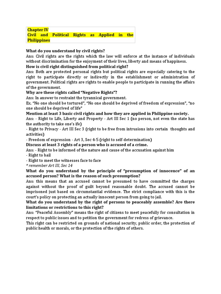 HUMAN RIGHTS Chapter IV To VII | Download Free PDF | Rights ...