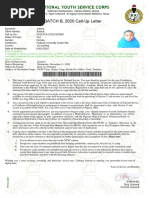 Nysc Monthly Clearance Letter | PDF