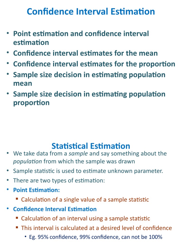 Confidence Interval Estimation | PDF | Confidence Interval | Standard Error