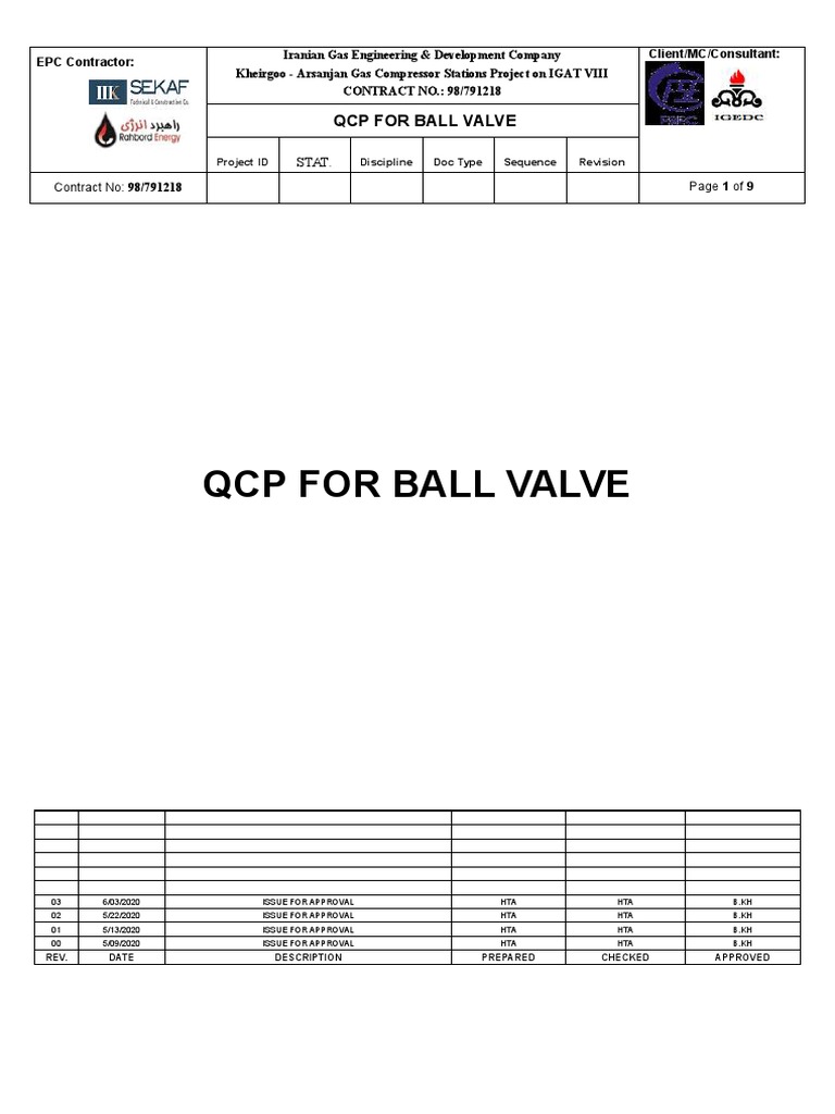Itp For Ball Valve | PDF | Specification (Technical Standard) | Pipe ...