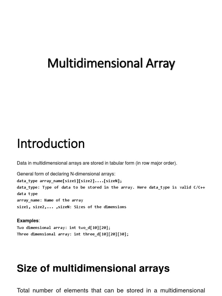 Multidimensional Array1 | PDF | Array Data Structure | Integer (Computer Science)
