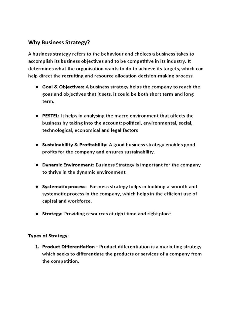 Understanding Business Strategy Essentials | PDF