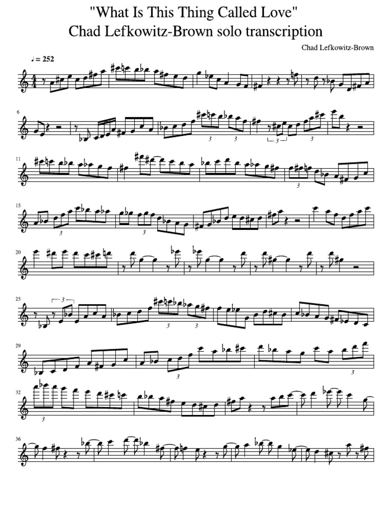 What Is This Thing Called Love Chad Lefkowitz-Brown Solo Transcription PDF | PDF