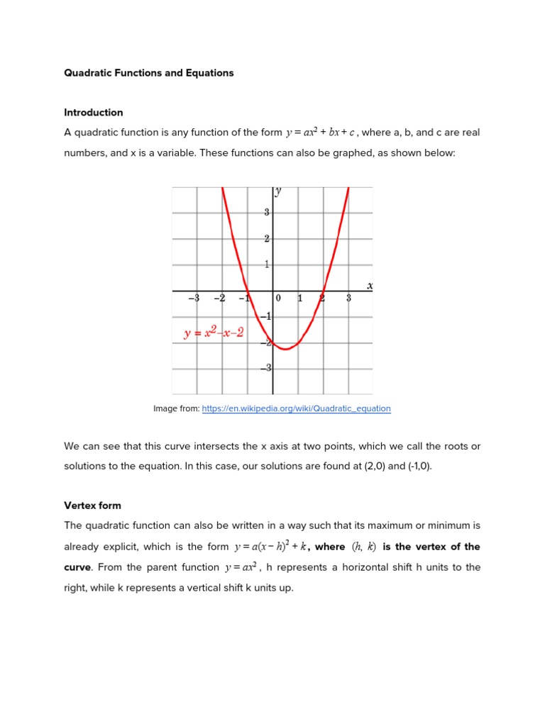 Quadratic Equations and Functions | PDF | Quadratic Equation | Discrete ...