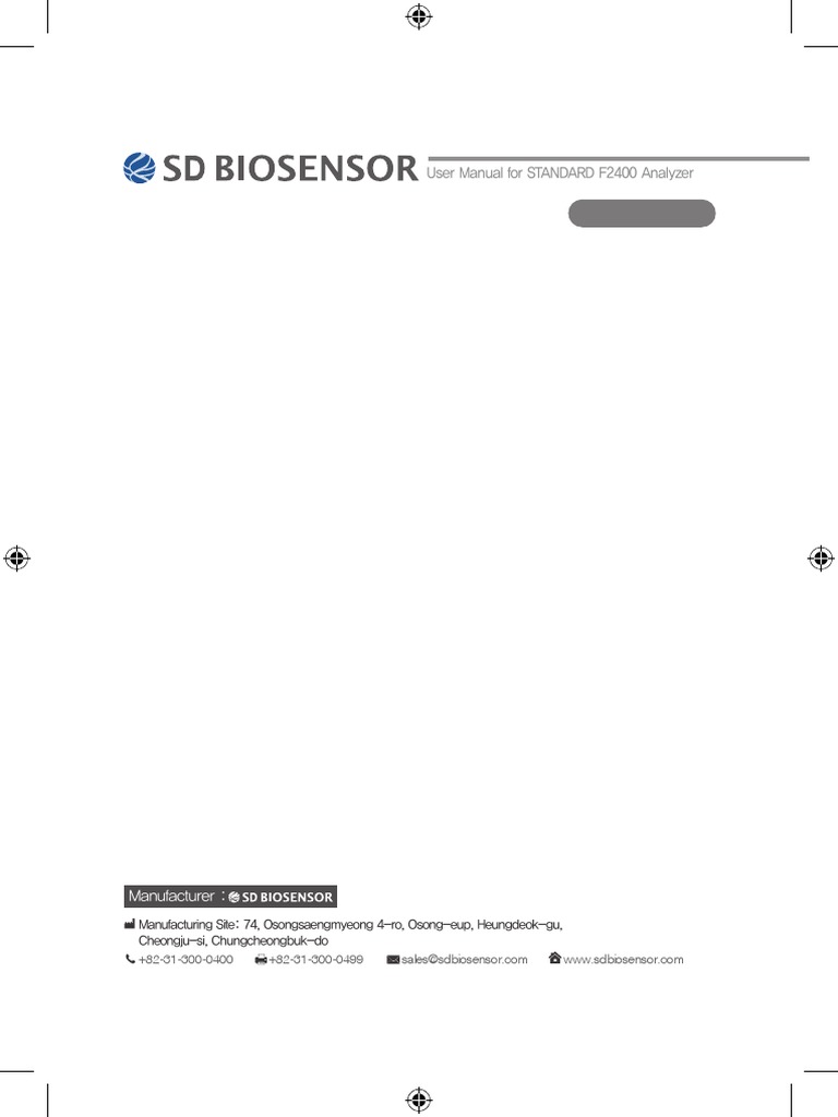 STANDARD F2400 Analyzer User Manual | PDF | Calibration | Usb