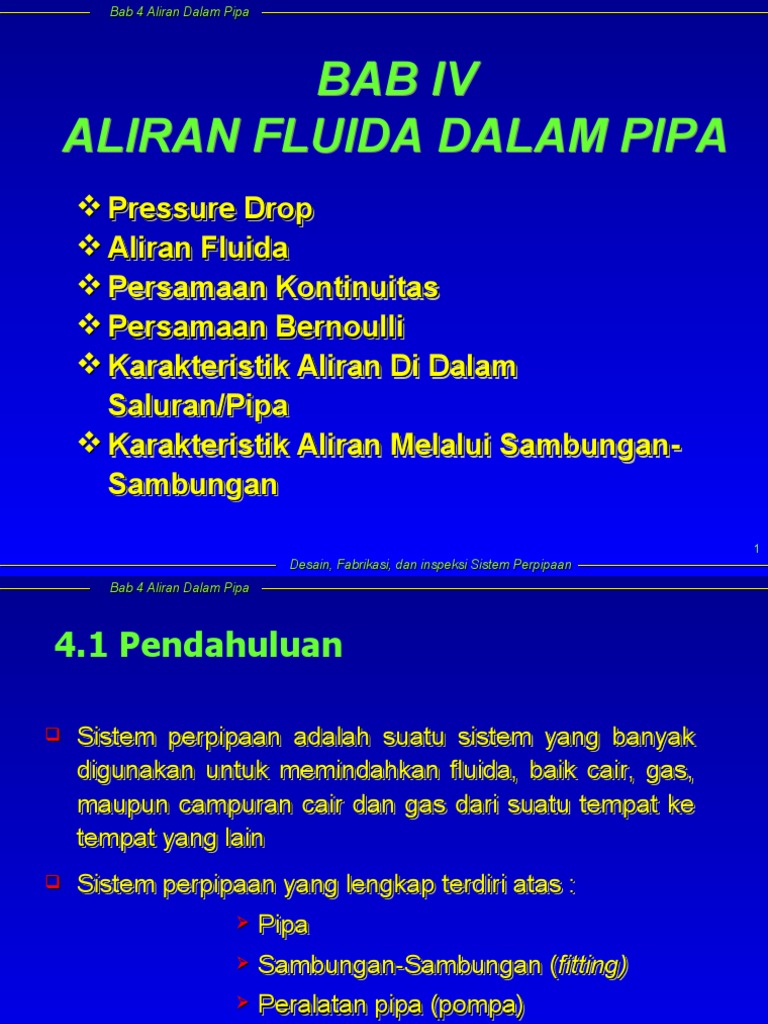 Aliran Fluida Dalam Pipa | PDF