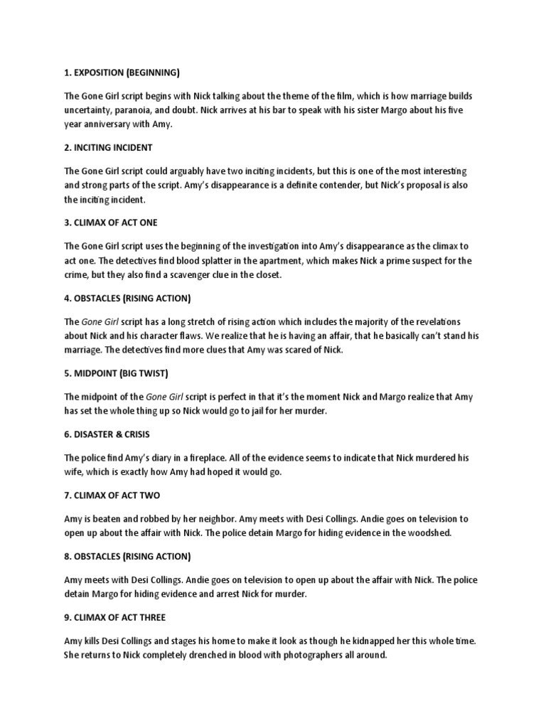 Script Gone Girl | PDF