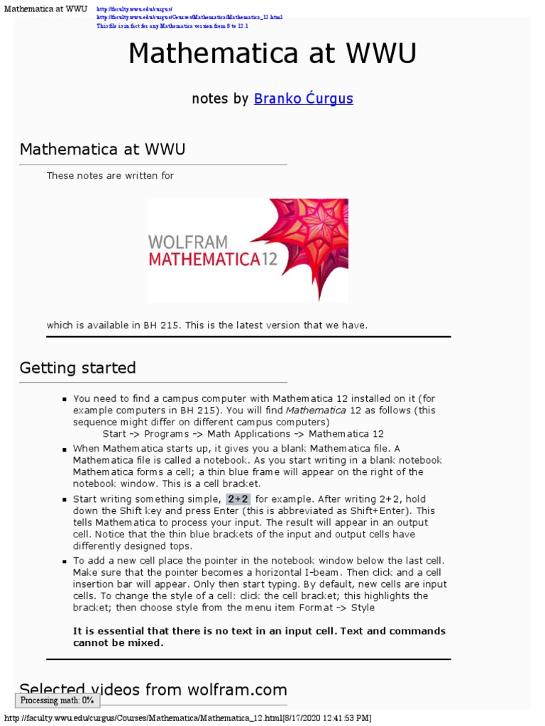 0000 Mathematica at WWU | PDF | Sine | Keyboard Shortcut