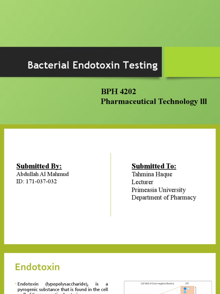 Bacterial Endotoxin Testing Overview | PDF | Lipopolysaccharide | Fever