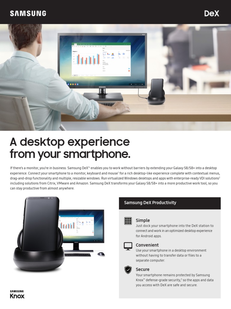 A Desktop Experience From Your Smartphone.: Samsung Dex Productivity ...