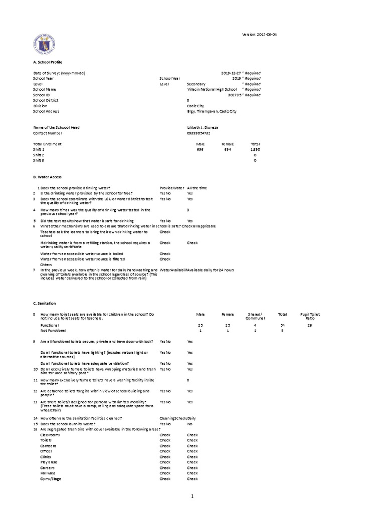 WinS Monitoring System3 | PDF | Wash | Sanitation