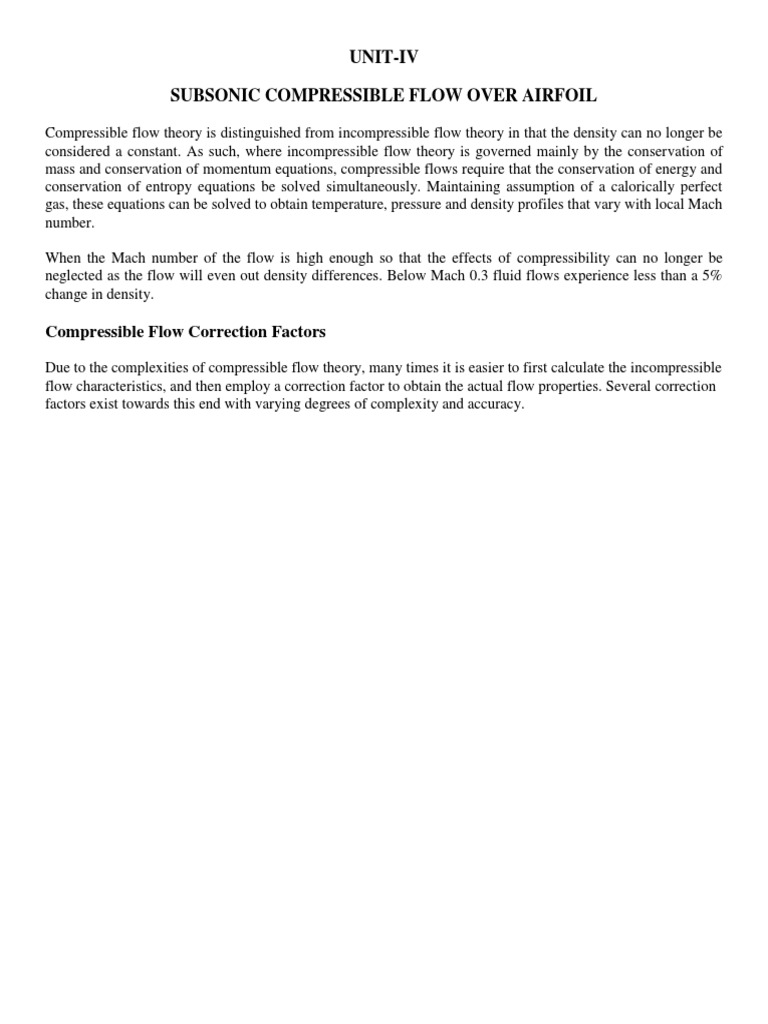 Subsonic Compressible Flow Over Airfoil | PDF | Compressible Flow | Fluid Dynamics
