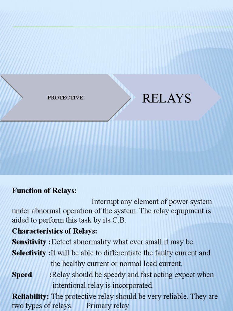 Protective Relays1 | PDF | Transformer | Relay