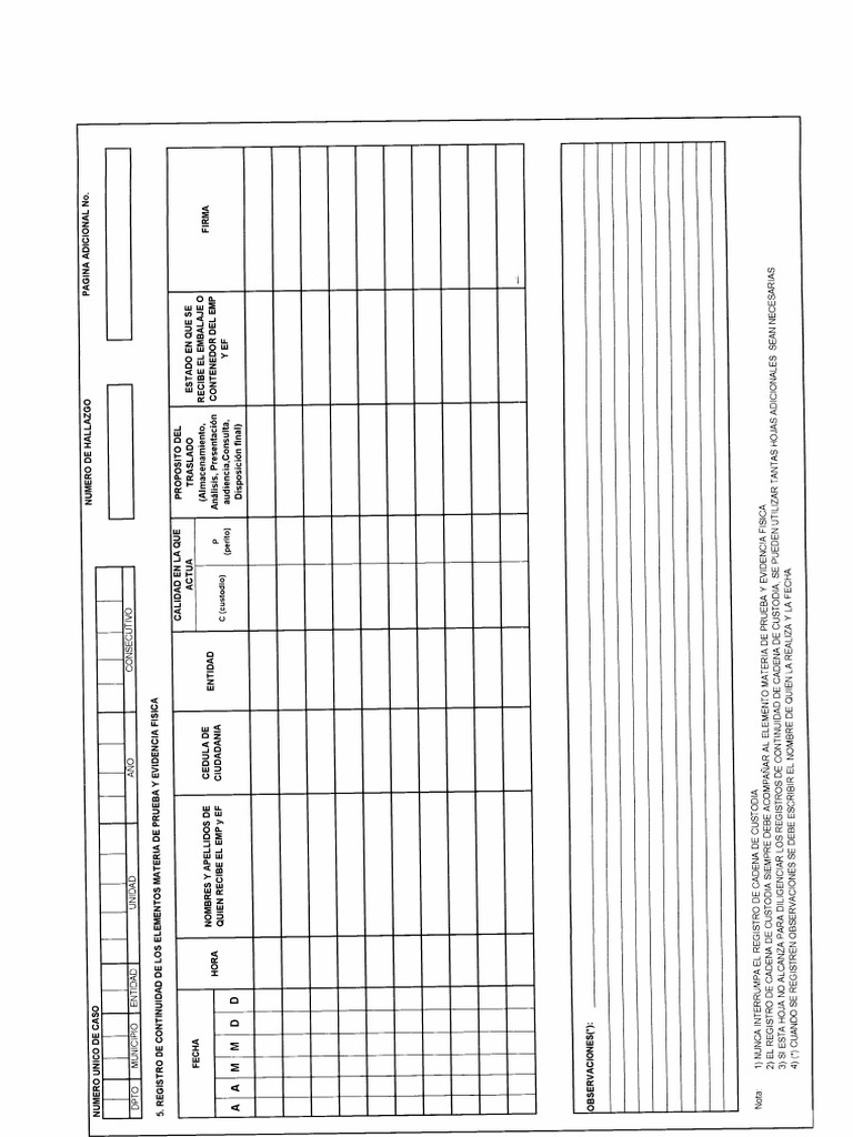 Formato Adicional para El Registro de Continuidad de Los EMP y EF 002 PDF | PDF