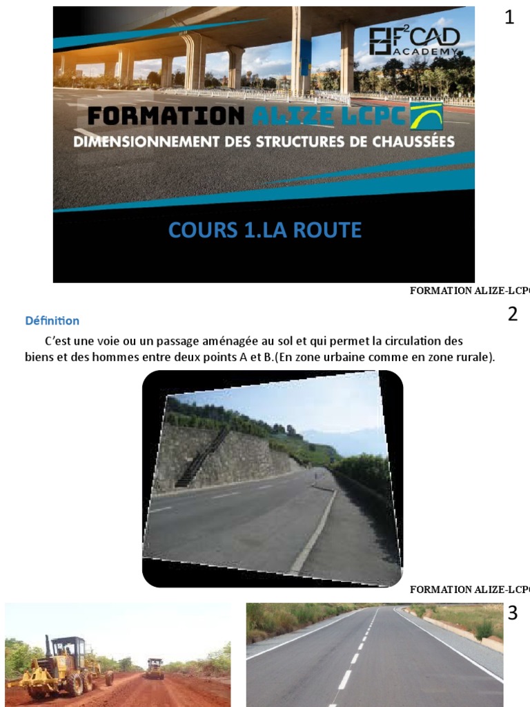 Cours 1.la Route | PDF | Route | Asphalte