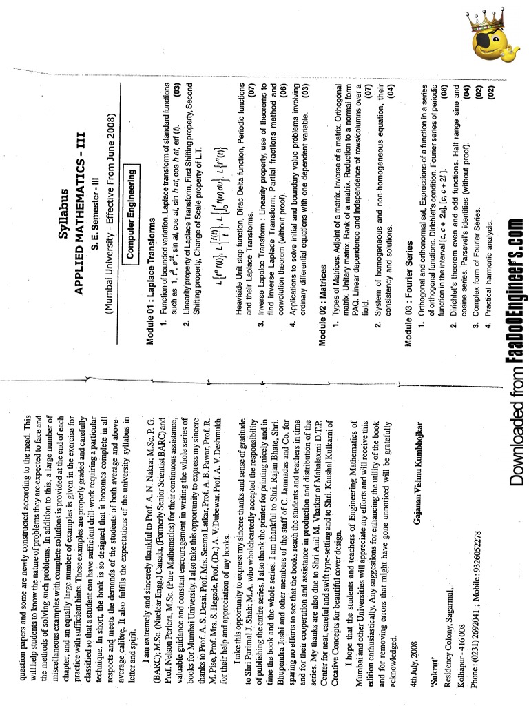 Applied Mathematics - III (Comp - Etx) S.E SEM - III. | PDF