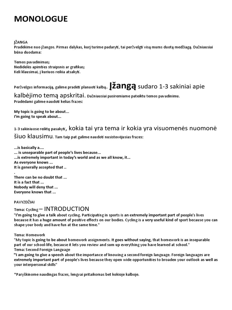 Monologue Planning Guide | PDF | Self-Improvement