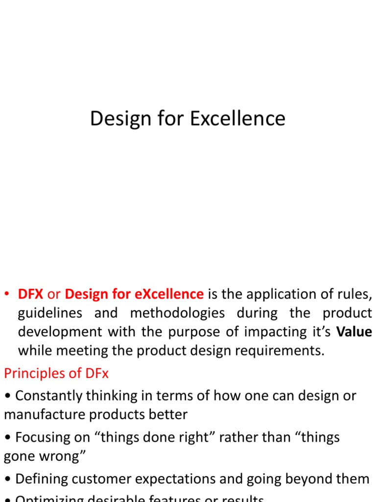 Design For Excellence | PDF